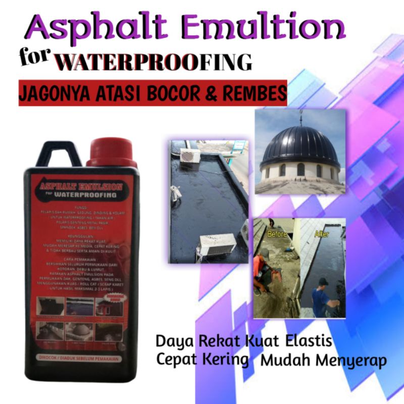 Jual aspal cair for waterproof uk 1 kg untuk dakcor/ dinding/rumah/atap ...