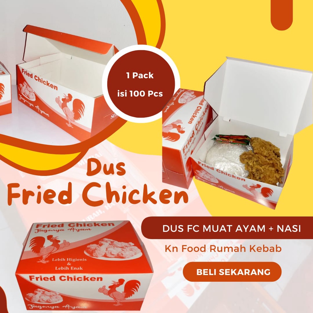 Jual Box Kardus Ayam Fried Chicken - Dus Ayam Fried Chicken - 100 pcs ...