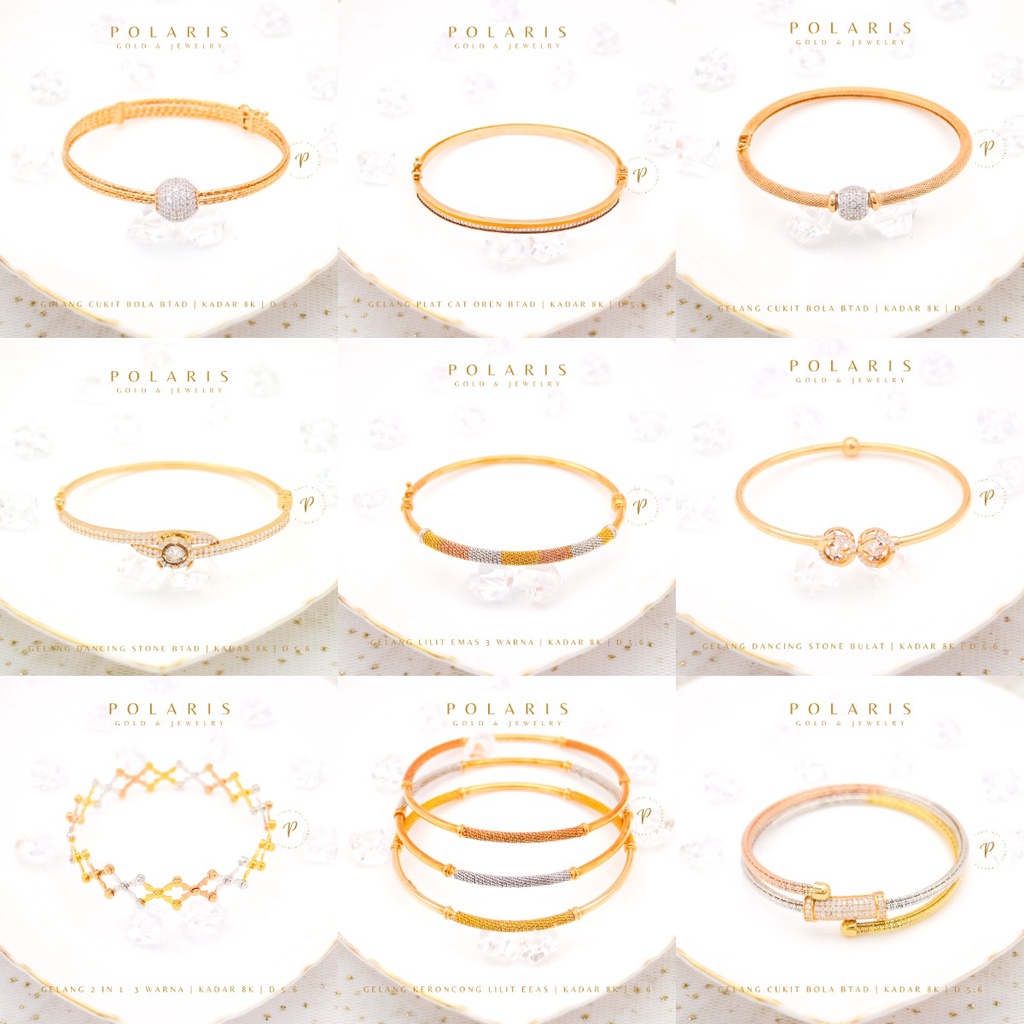 Jual [POLARIS] Gelang Bangle Kuning Var 3 Warna Model Terbaru Perhiasan ...