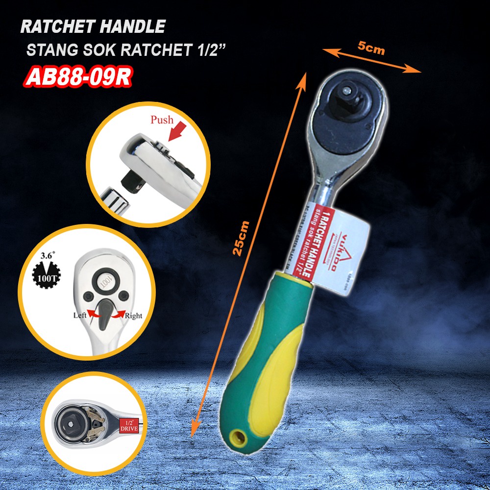 Jual Gagang Rachet Kunci Stang Sock 1/2 Inch - Ratchet Handle Gagang ...