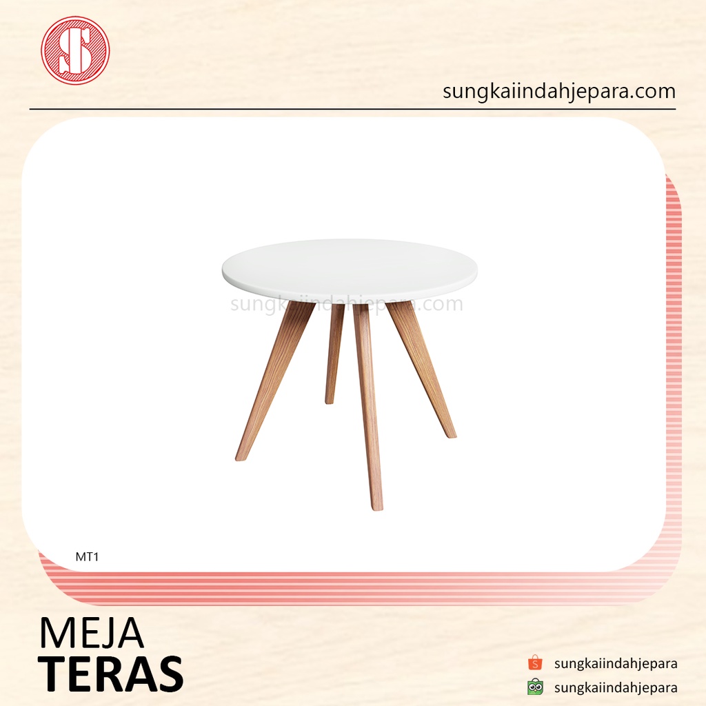 Jual Meja Teras Minimalis Cantik Matrial Kayu Solid Sungkai MT1 ...