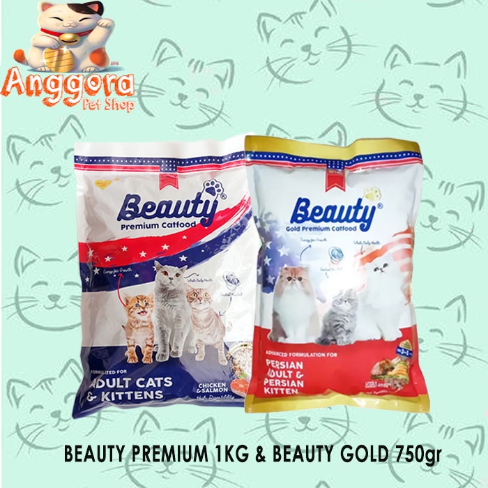 Jual Makanan Kucing Murah BEAUTY Premium 1 kg atau BEAUTY Gold 750 gr ...