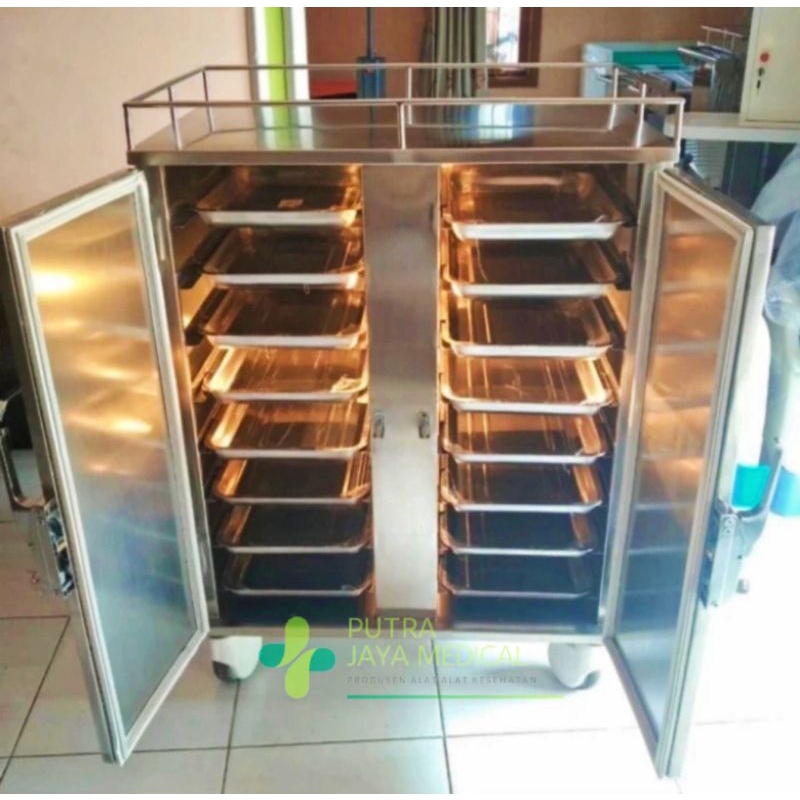 Jual Food Trolley 16 susun Stainless | Troley makan pasien 16 susun ...