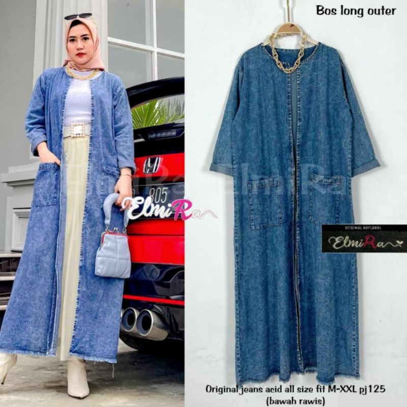 Jual BOS LONG OUTER JEANS ORIGINAL BY ELMIRA | Shopee Indonesia