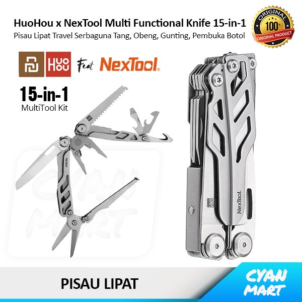 Jual Pisau Lipat EDC Survival Kit HuoHou x NexTool MultiFunction Army Knife | Shopee Indonesia