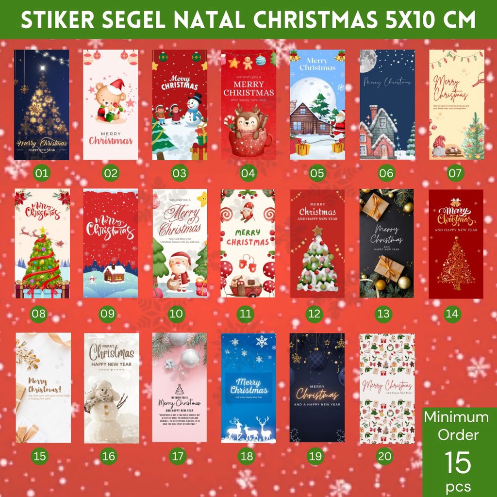 Jual Stiker Segel Box Packaging Hampers Natal Christmas Custom Label ...