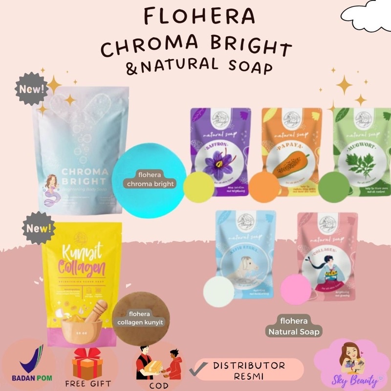 Jual FLOHERA CHROMA BRIGHT SOAP KUNYIT FLOHERA NATURAL SOAP PERONTOK ...