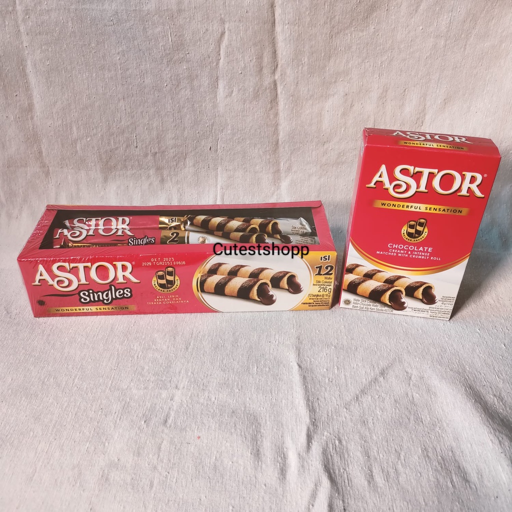 Jual Astor Single 12pcs, Wafer Astor 40gr, Astor Wafer Coklat | Shopee ...