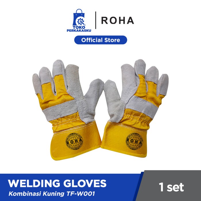 Jual Roha Welding Gloves Kombinasi Kuning TF-W001 | Shopee Indonesia