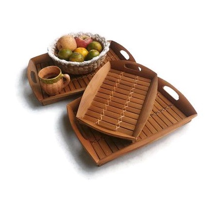 Jual Nampan bambu / baki bambu / bamboo tray / tempat saji / tatakan ...