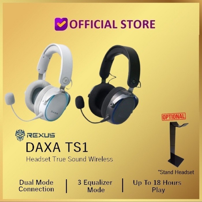 Jual Rexus DAXA TS1 Gaming Headset True Sound Wireless Headphone ...