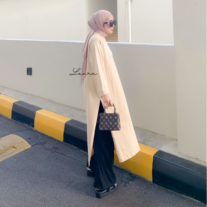 Jual nuna tunik busui - midi dress busui high slit - Tunik Jumbo Bahan ...