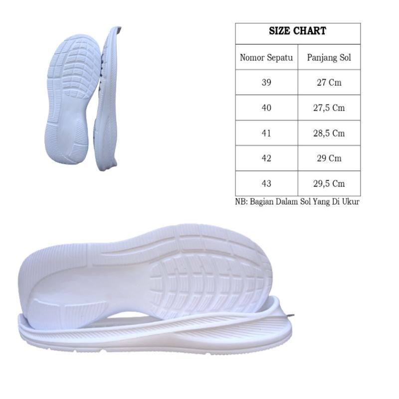 Jual sol sepatu lari running joging warna putih phylon | Shopee Indonesia