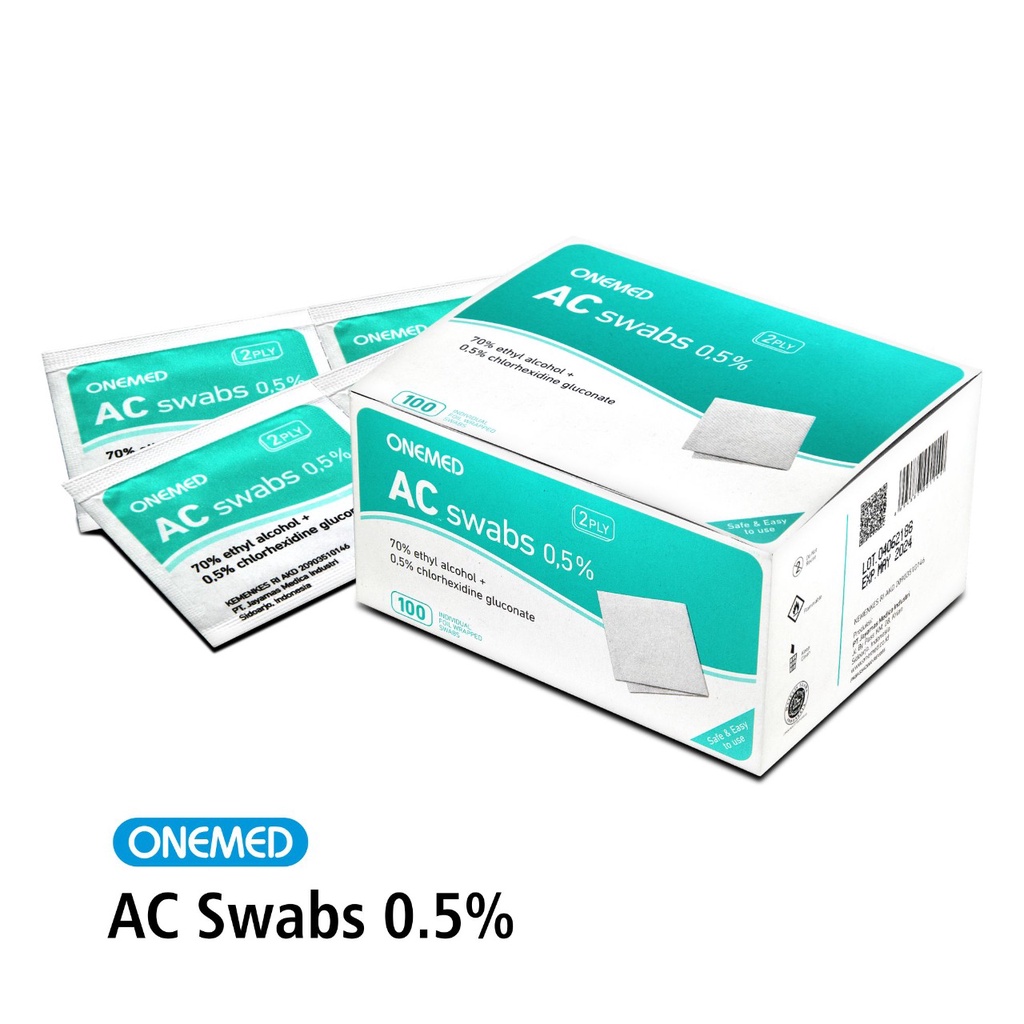 Jual AC Swabs 0.5 Persen OneMed box 100pcs BN | Shopee Indonesia
