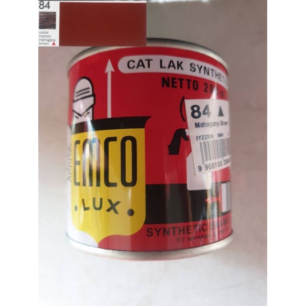 Jual Cat kayu dan besi emco warna coklat mahoni no 84 200 ml | Shopee ...
