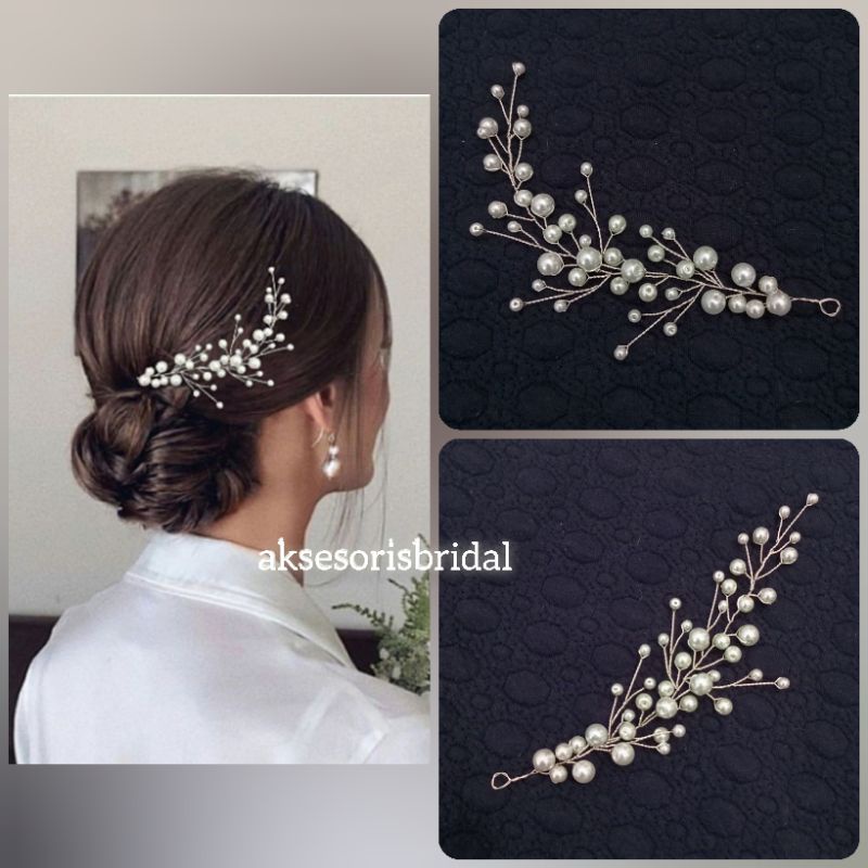 Jual Headpiece Mutiara Cantik Hairpiece Simple Wedding Fashion ...