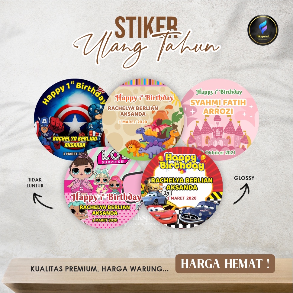 Jual Sticker Ulang Tahun Birthday Stiker Stiker Perlengkapan Pesta ...