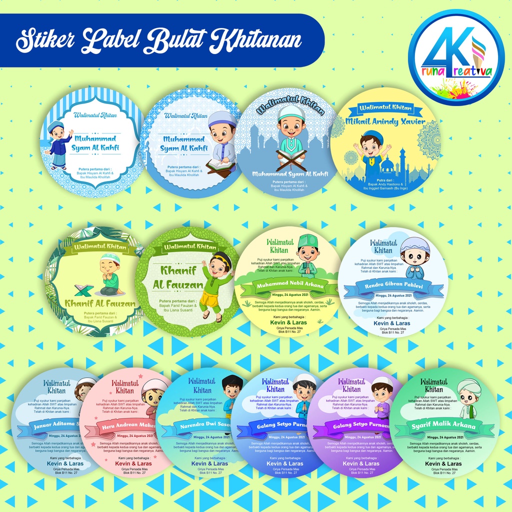 Jual ArunaKreativa Stiker Label Bulat Khitanan | Stiker Sunatan Anak ...
