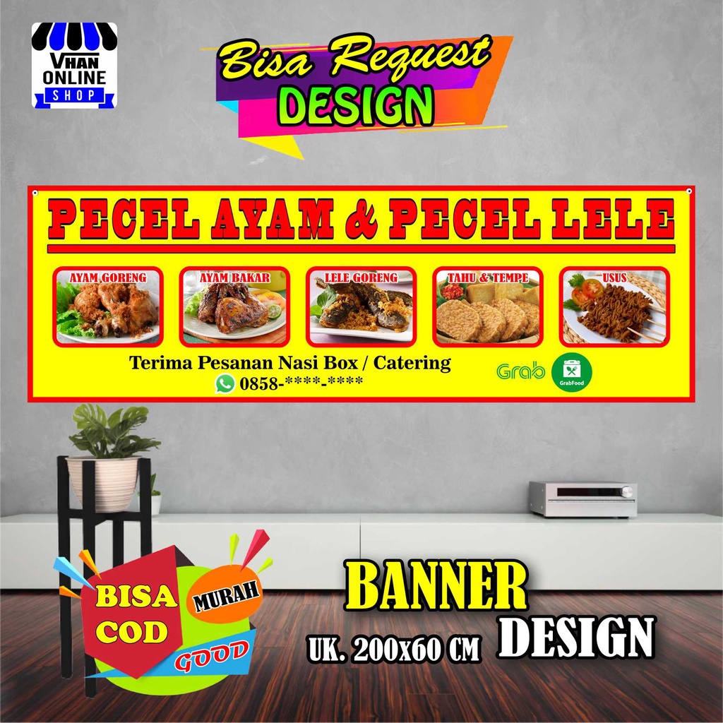 Jual Spanduk Banner Jualan Pecel Ayam dan Pecel Lele Murah Berkualitas ...