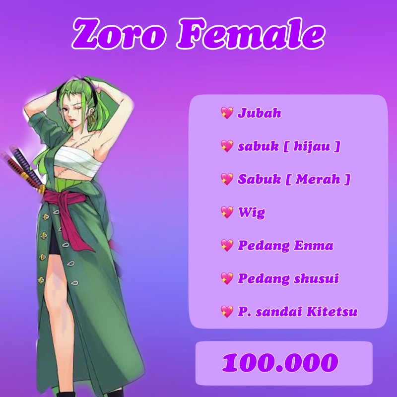 Jual ZORO FEMALE | Shopee Indonesia