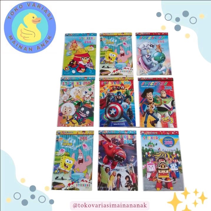 Jual KUMPULAN STIKER KARAKTER KARTUN/ ALBUM BUKU STIKER ISI 100 LEBIH ...