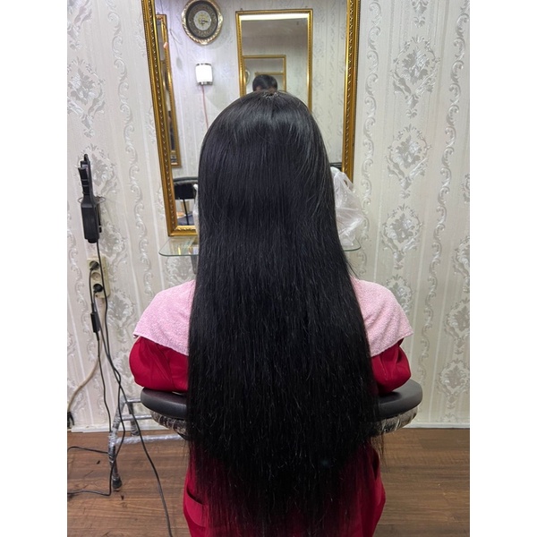 Jual rambut sabungan asli 63cm premium super silver sdh smooting rata ...