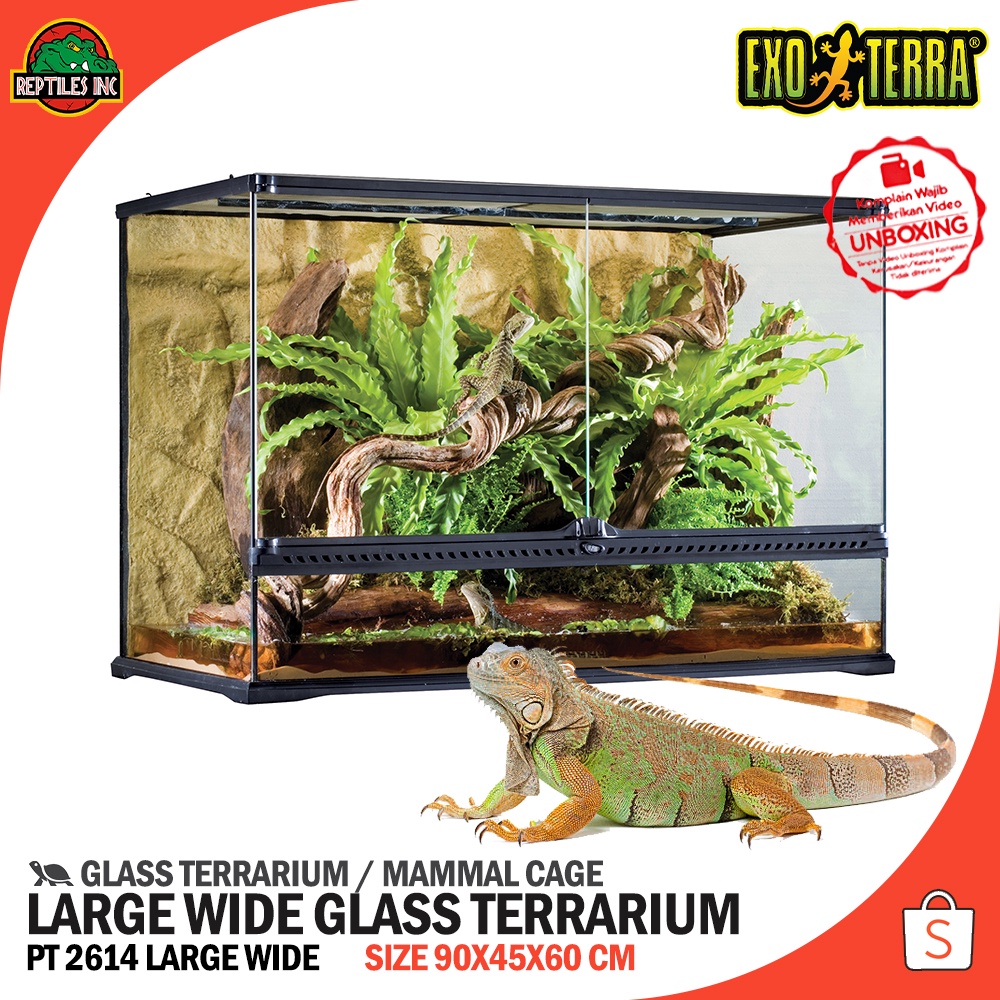 Jual Exoterra Glass Terrarium 90x45x60cm / Kandang Reptil Akuarium Hewan Reptil Kura Sulcata ...