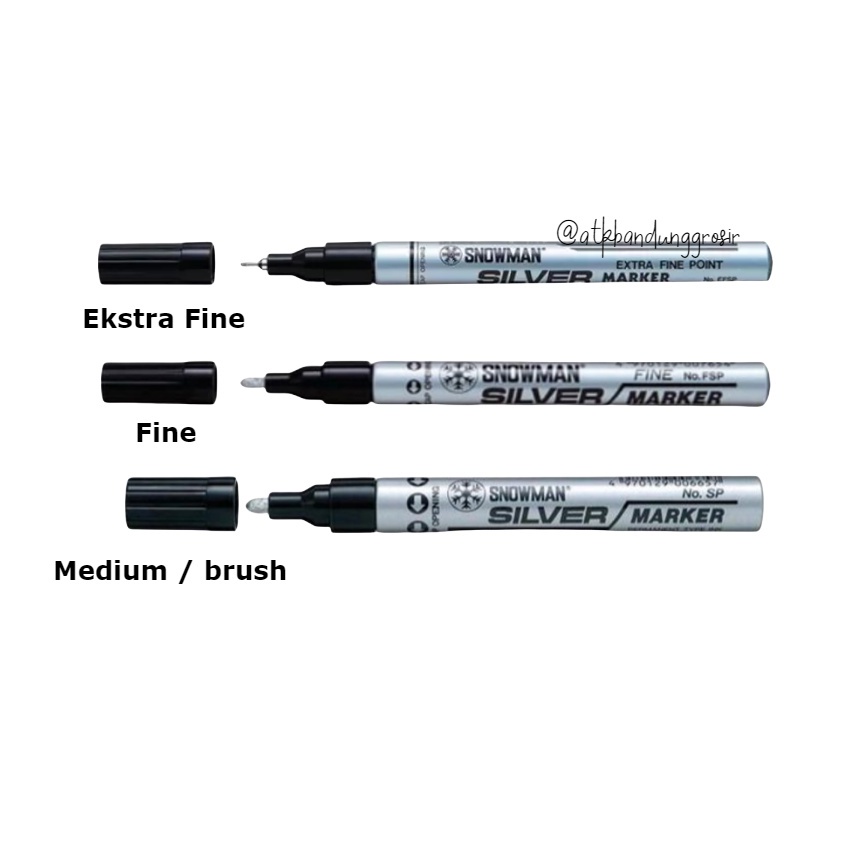 Jual Spidol Snowman Paint Marker Warna Silver ( Ekstra Fine, Fine ...