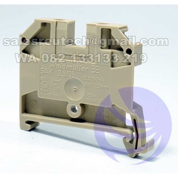 Jual Terminal Block Weidmuller SAK2.5/35 0380460000 - Weidmuller SAK 2.5/35 | Shopee Indonesia