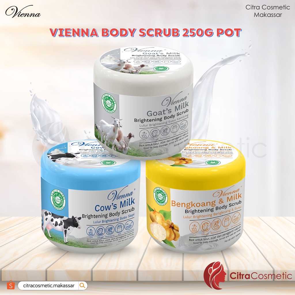 Jual ️CitraCosmetic ️ Vienna Body Scrub 250 Gr Pot Series | Shopee ...