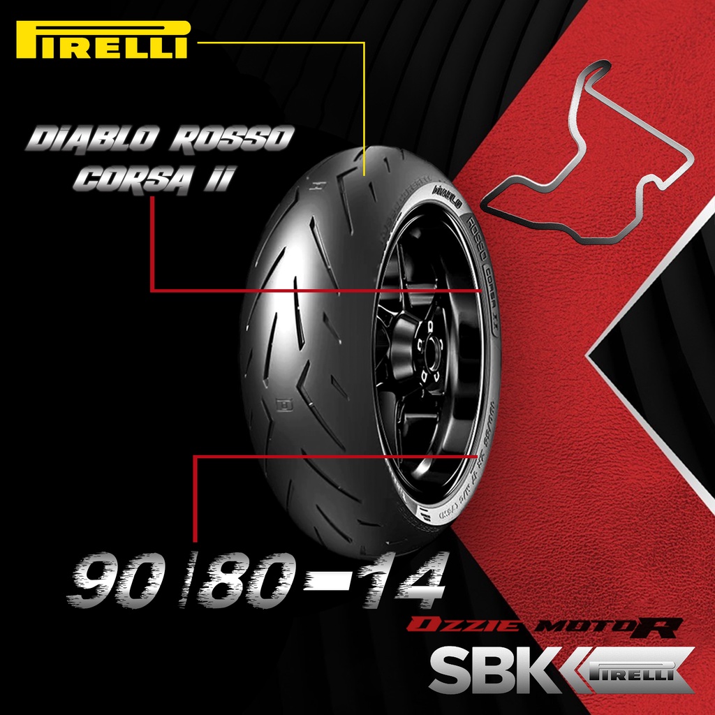 Jual PIRELLI DIABLO ROSSO CORSA 2 / CORSA II SOFT COMPOUND BAN RACING TUBELESS UKURAN 90/80-14 ...