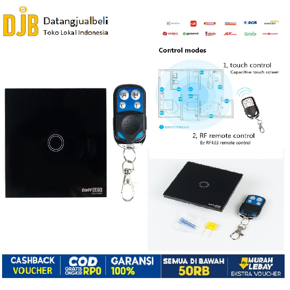 Jual TaffLED Saklar Lampu Luxury Touch LED with Remote 1 Intelligent Switch - XJG-DH001 | Shopee ...