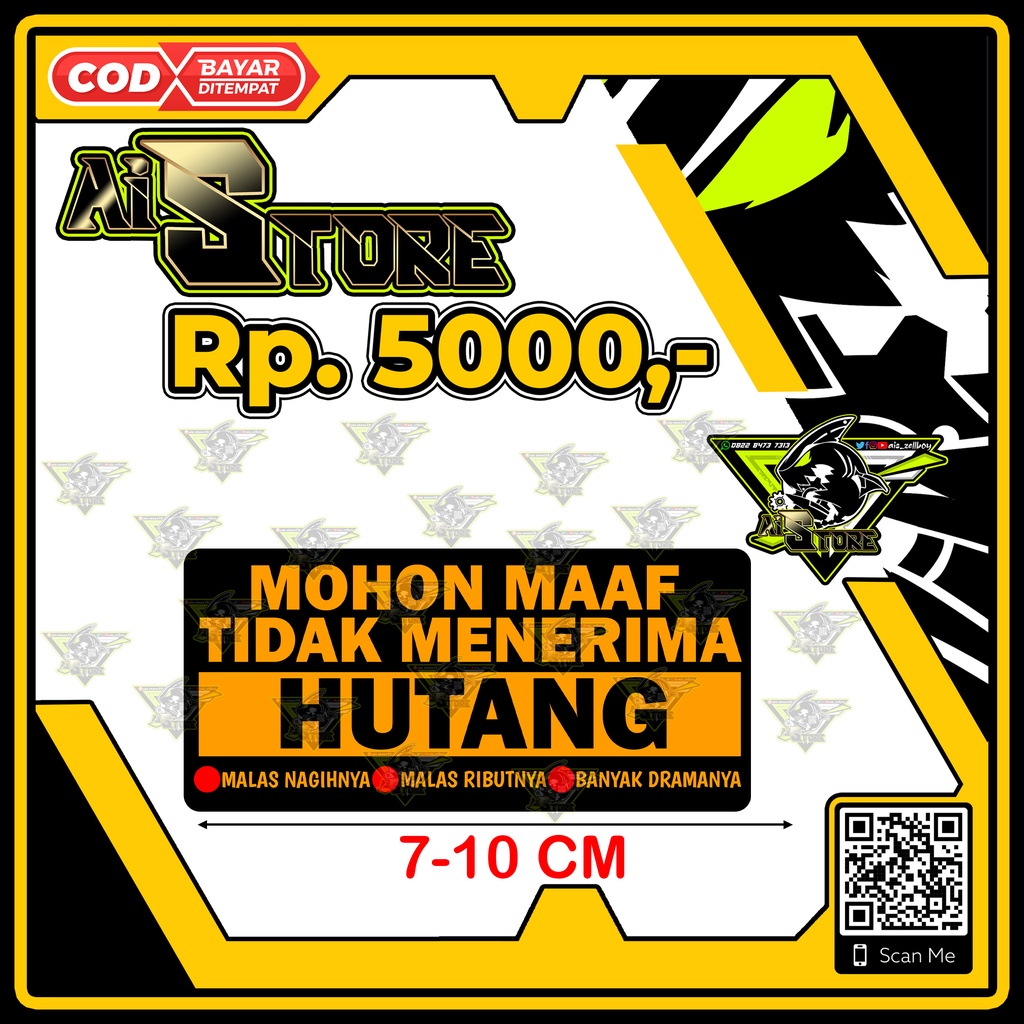 Jual Stiker Mohon Maaf Tidak Menerima HUTANG | Shopee Indonesia
