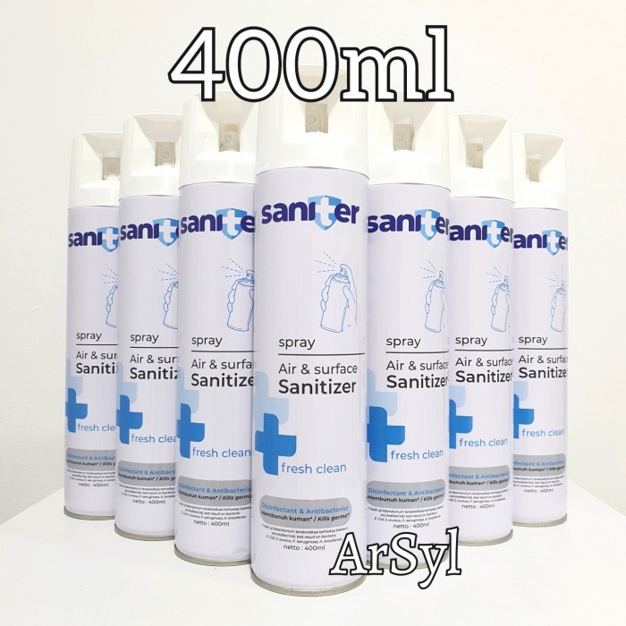Jual Disinfektan Saniter Spray Air Surface Sanitizer 400ml | Shopee ...