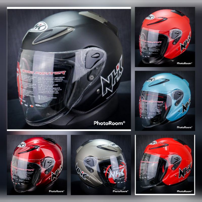 Jual HELM NHK HALF FACE NHK R6 NHK R 6 SOLID BLACK DOFF NHK R6 POLOS ...