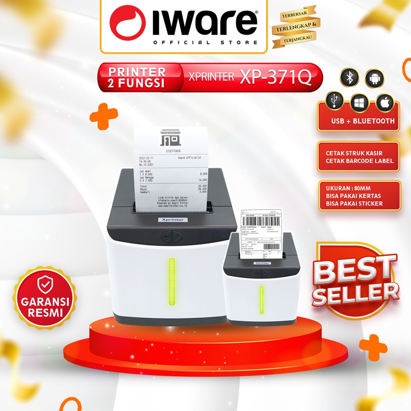 Jual PRINTER THERMAL DUAL FUNGSI POS STRUK KASIR & BARCODE LABEL STICKER 80MM USB LAN / USB ...