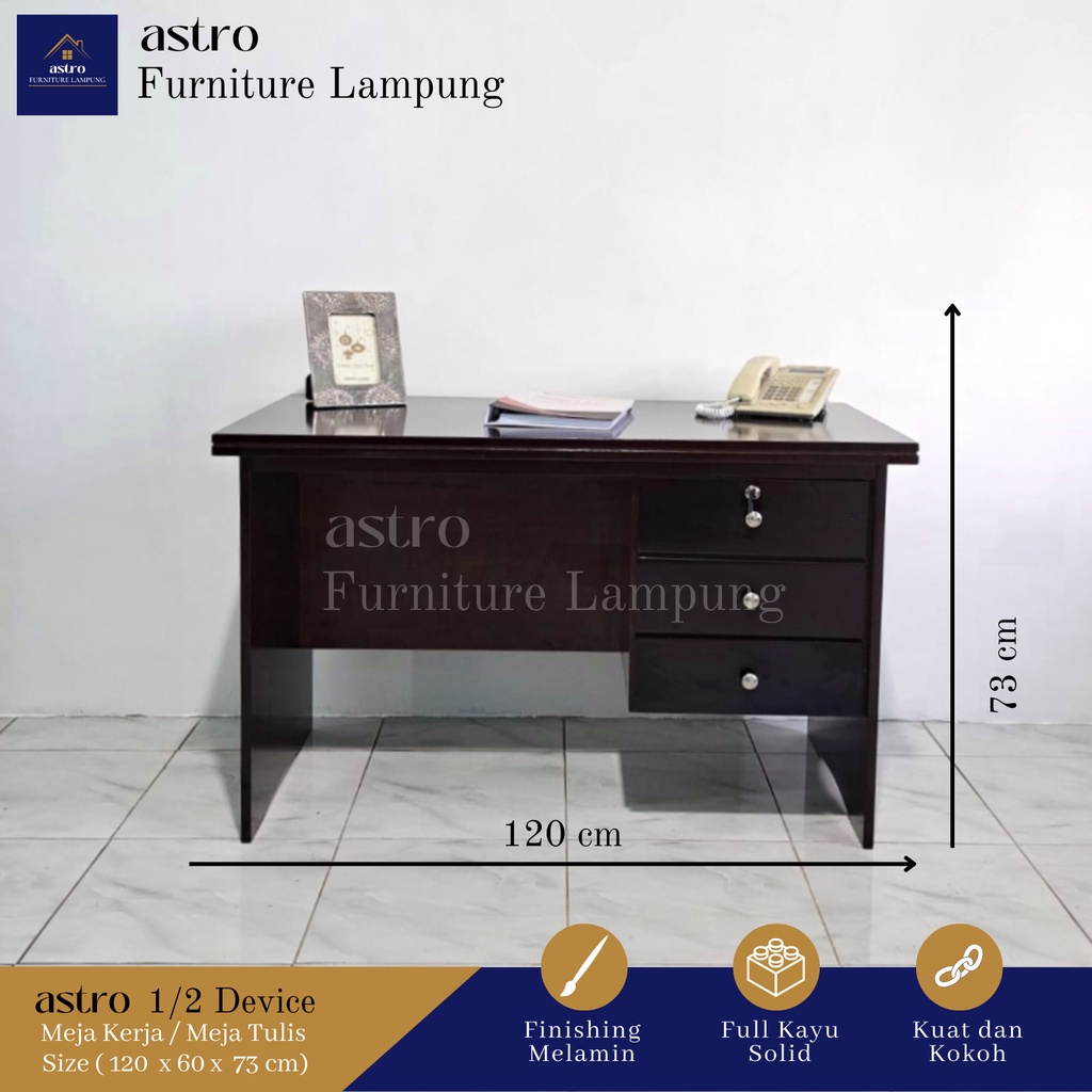 Jual MEJA KANTOR FULL KAYU SOLID 1/2 BIRO | Shopee Indonesia