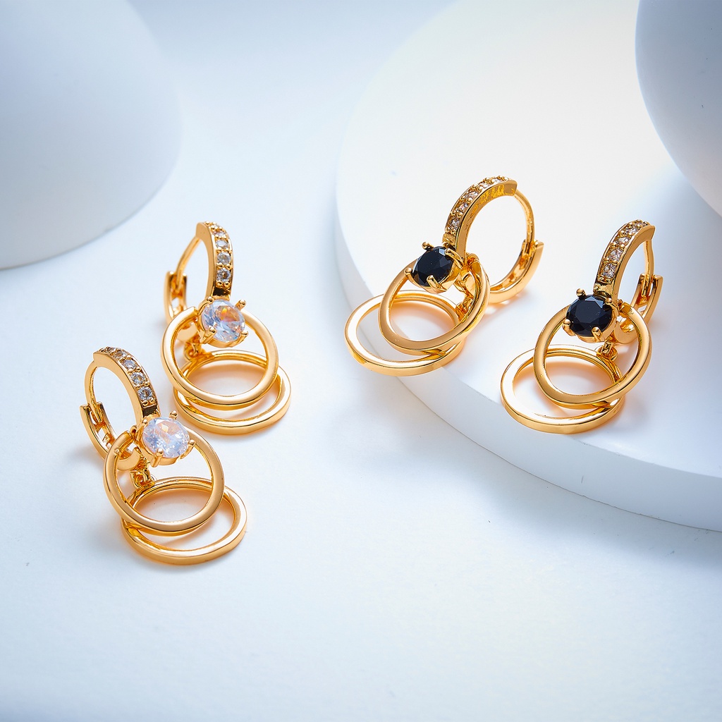 Jual Hyl Jewelry 275E Anting Titanium Wanita Anti Karat Dan Anti Luntur ...