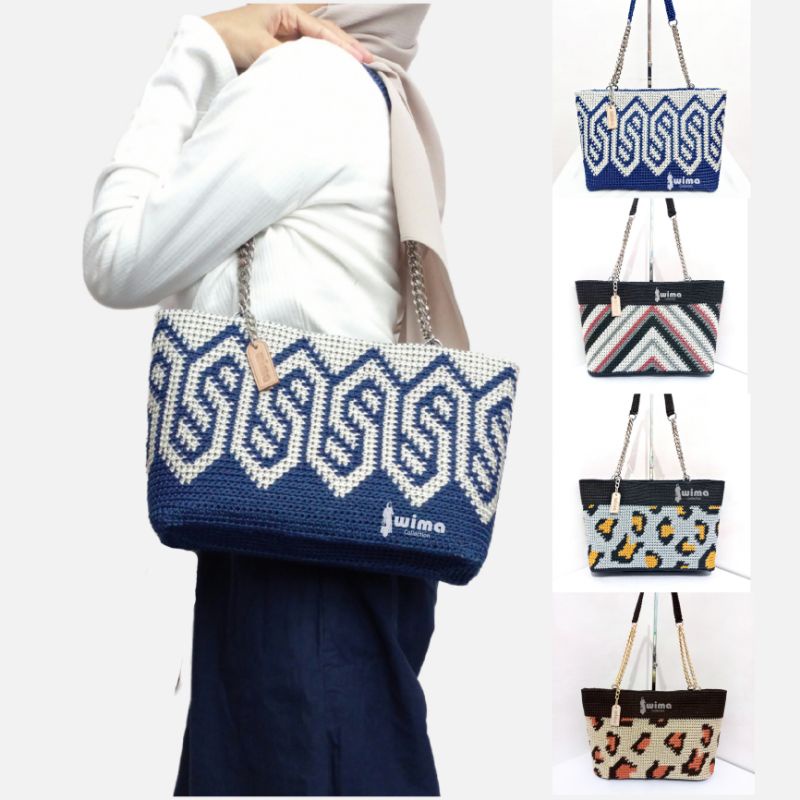 Jual Tas wanita, tas rajut, tas bahu, tas selempang, tote bag, shoulder ...
