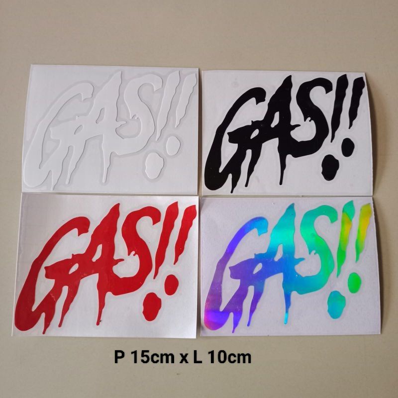 Jual Cutting Sticker GAS!! Stiker Gas!! motor helm viral | Shopee Indonesia