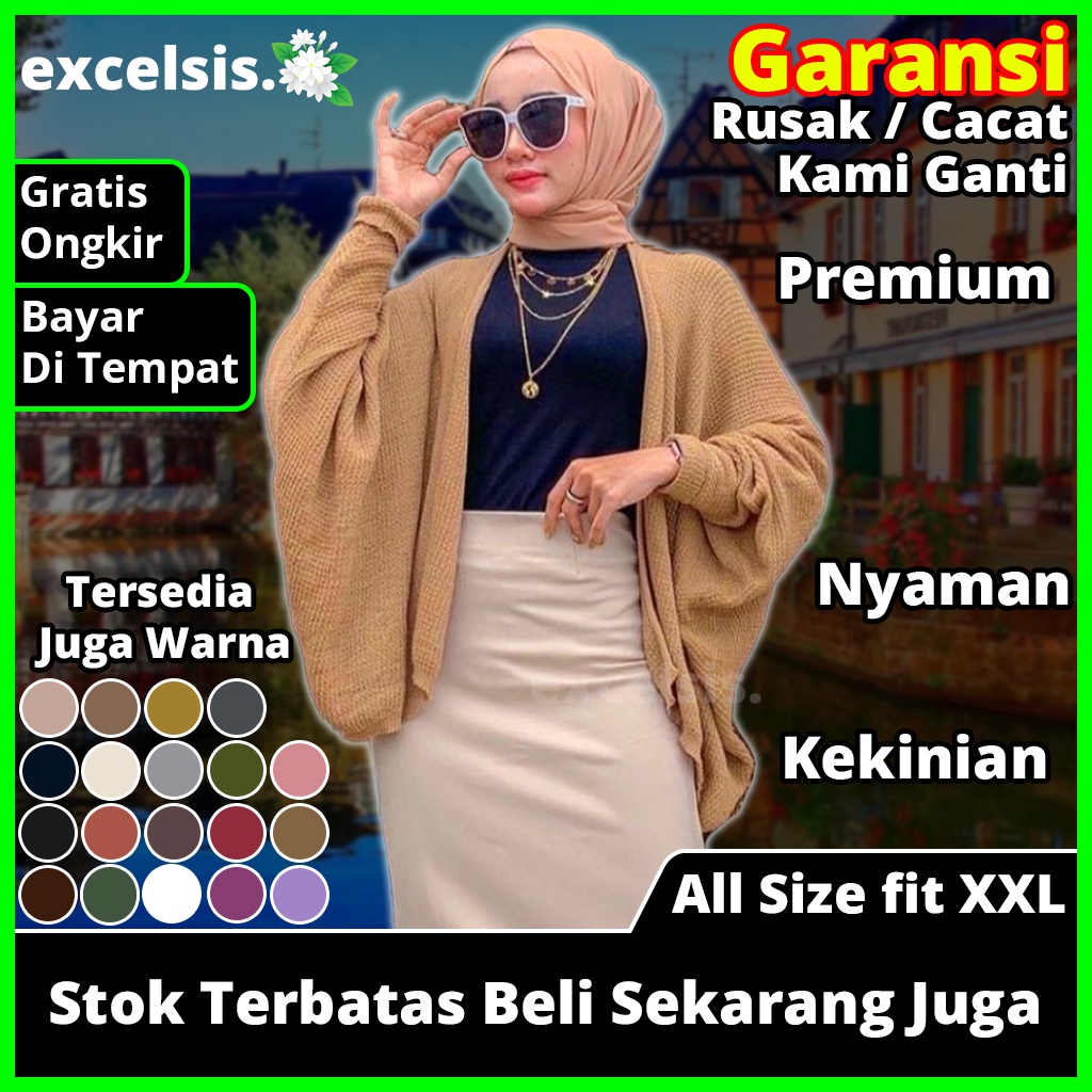 Jual Cardigan Rajut Wanita Sarah Premium Cardi Kardi Kardigan Cardy Knit Knitwear Oversize Outer ...