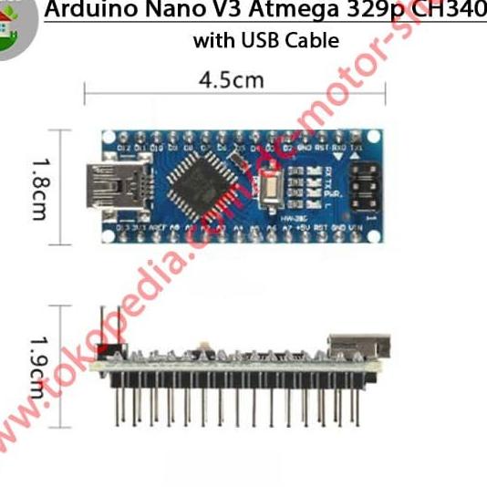 Jual Arduino Nano V3 CH340 Clone Atmega328P Weld / sudah di solder ...