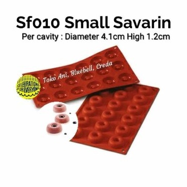 Jual Silikomart silicone flex mini round savarin, Diameter 4.1cm High 1.2cm, 18 cavity ( SF010 ...