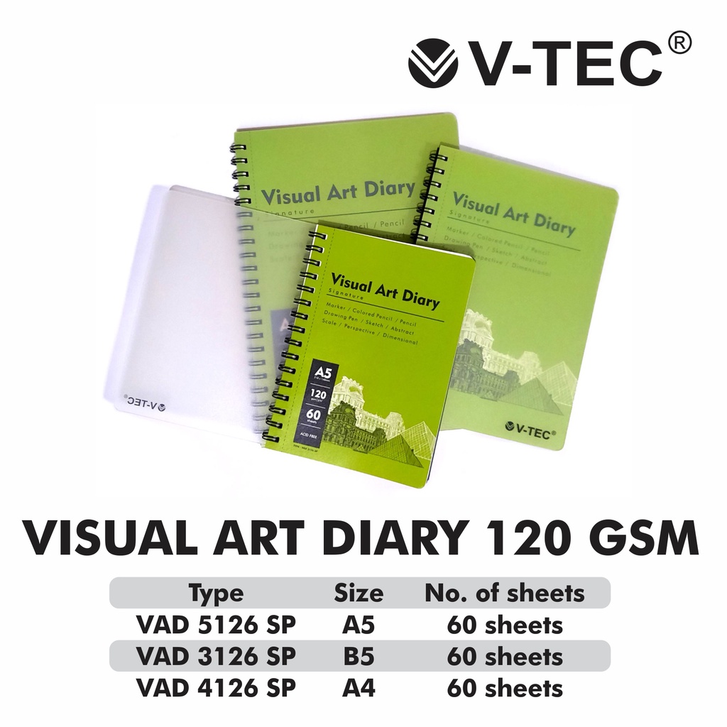 Jual V-TEC VISUAL ART DIARY 60SHEET/120GSM | Shopee Indonesia Jual V-TEC VISUAL ART DIARY 60SHEET/120GSM | Shopee Indonesia