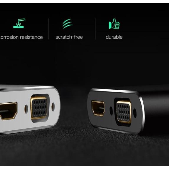 Jual Ugreen Mini DisplayPort to HDMI&VGA Aluminum case ( BLACK :20422 ...