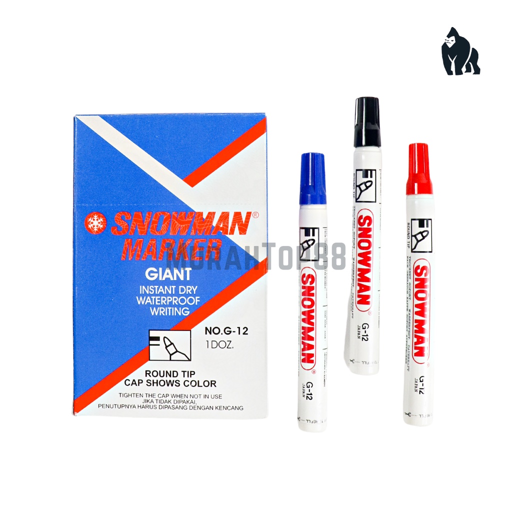 Jual Snowman Permanent Marker G-12 / Spidol Permanen Tidak Bisa Dihapus ...