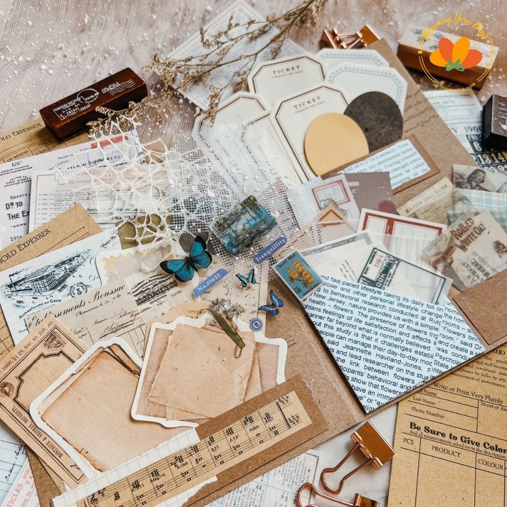 Jual bloomingyourdays 50++ Vintage Journal Kit Scrapbook Deco Retro ...