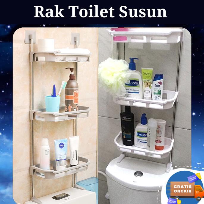 Jual Rak Toilet 3 Susun Rak Closet Sabun Organizer Kamar Mandi Plastik ...