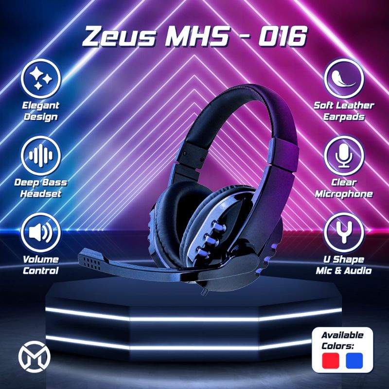 Jual Headset Gaming Zeus Mediatech ZEUS MSH-016 Kabel Type | Shopee ...