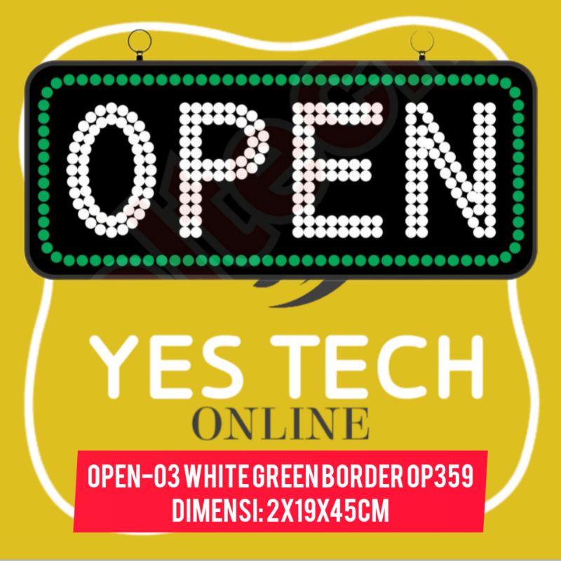 Jual LED Logo Sign Board Tanda Buka OPEN-3 Merah Kuning Hijau Biru ...